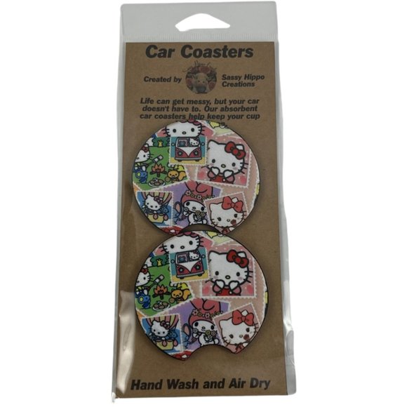 Sassy Hippo Creations | Accents | Car Coasters Hello Kitty Cat ...